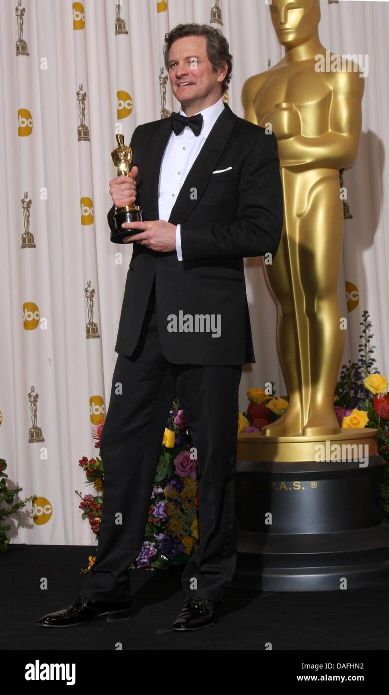 British actor Colin Firth poses with his Oscar for 'Actor in a Leading ...