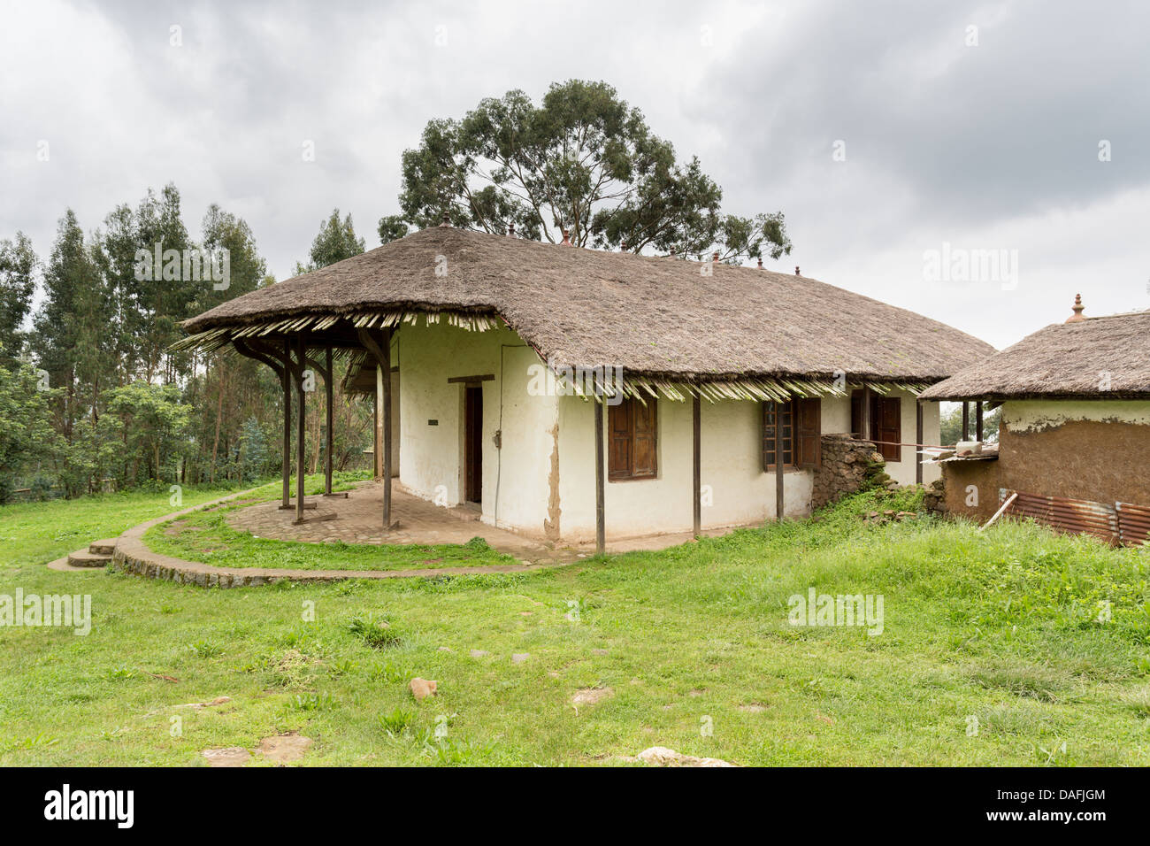 A thatched roof traditional Palace Reception Hall built in the 1880’s ...