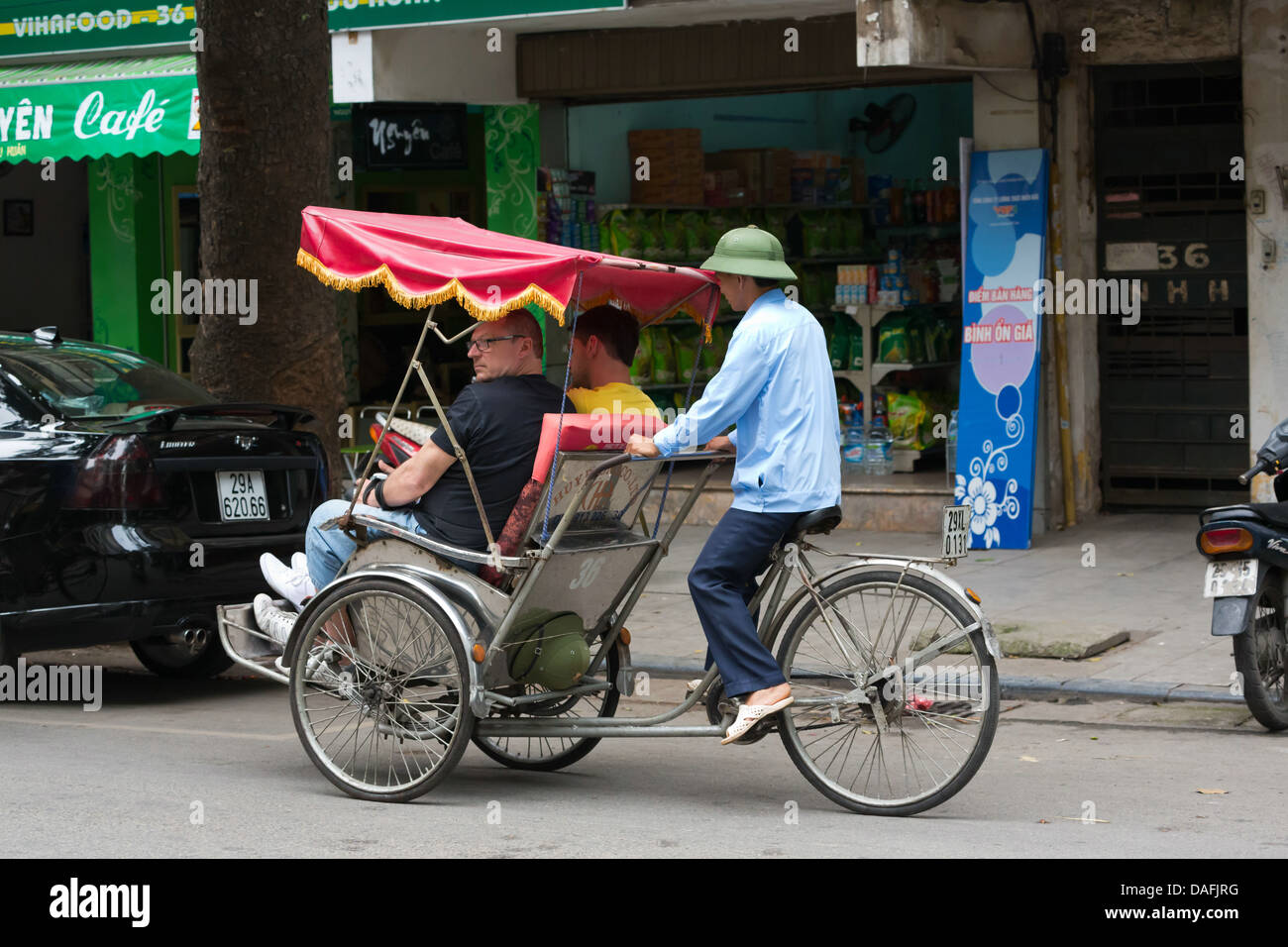 Traditional Tricycle in the Old Quarter of Hanoi, Vietnam Stock Photo ...