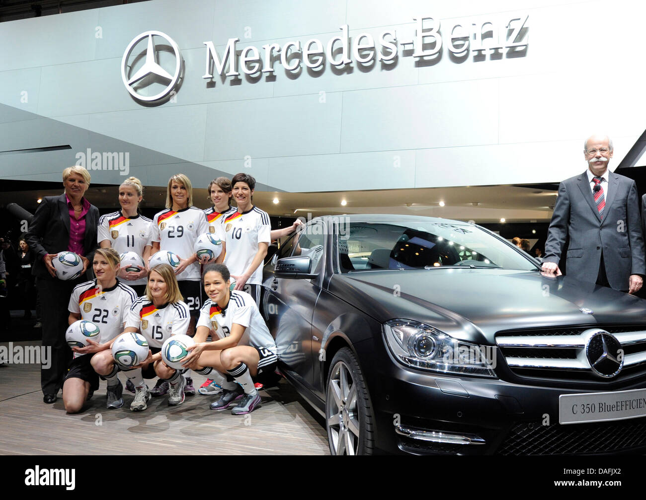 The new Mercedes C-class Coupe car is presented by the chairman of the ...