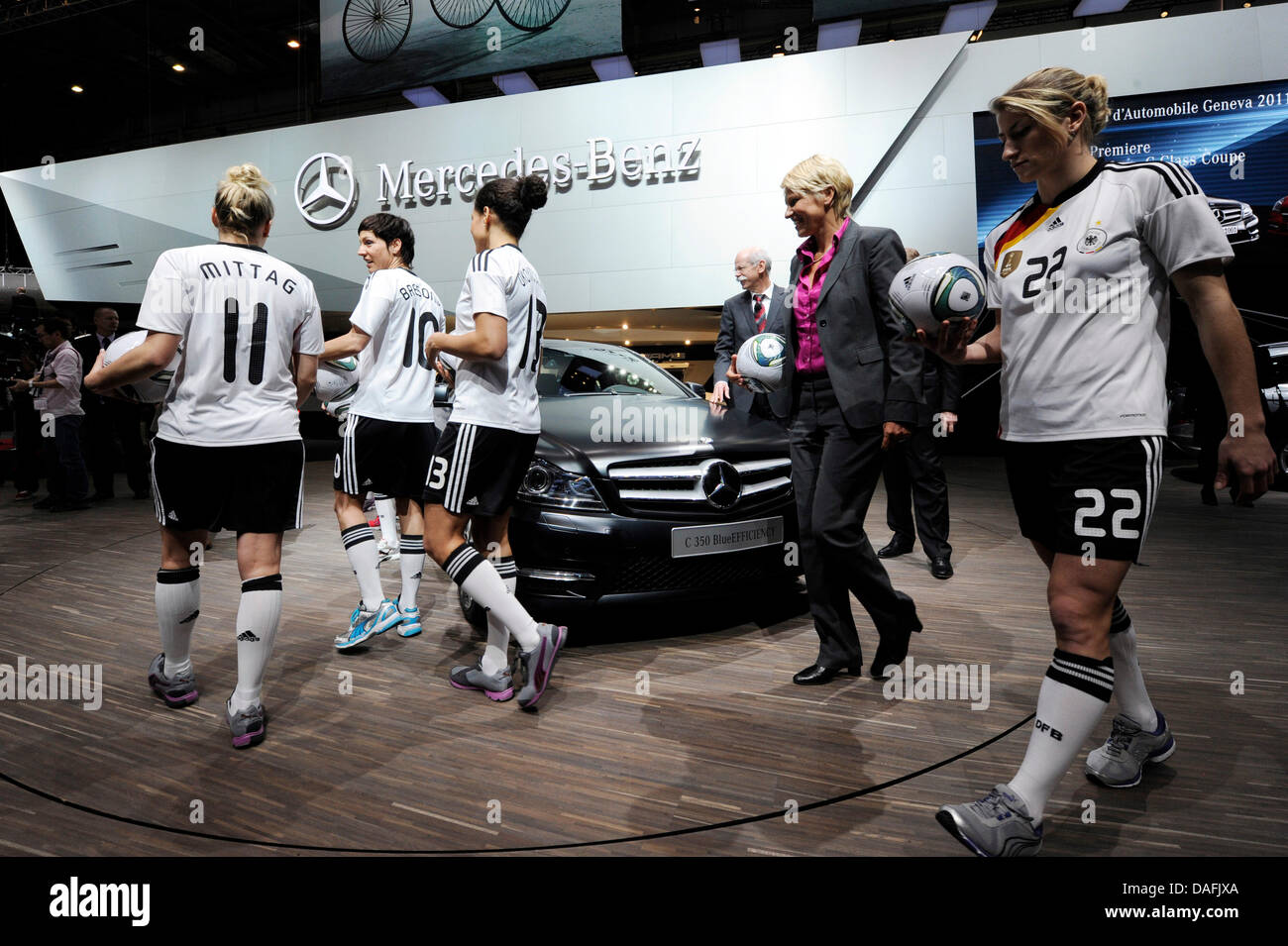 The new Mercedes C-class Coupe car is presented by the chairman of the ...
