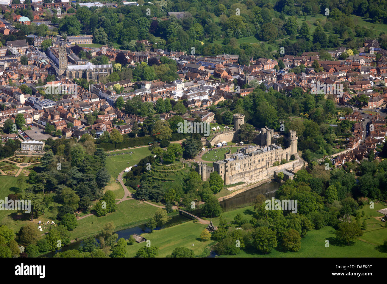 Aerial view warwick castle hi-res stock photography and images - Alamy