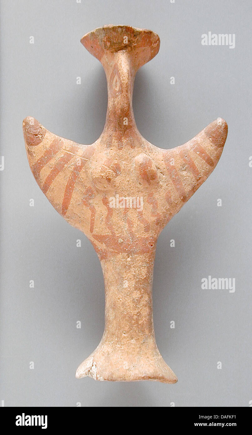 This figure, part of the LACMA collection, represents an ancient object ...
