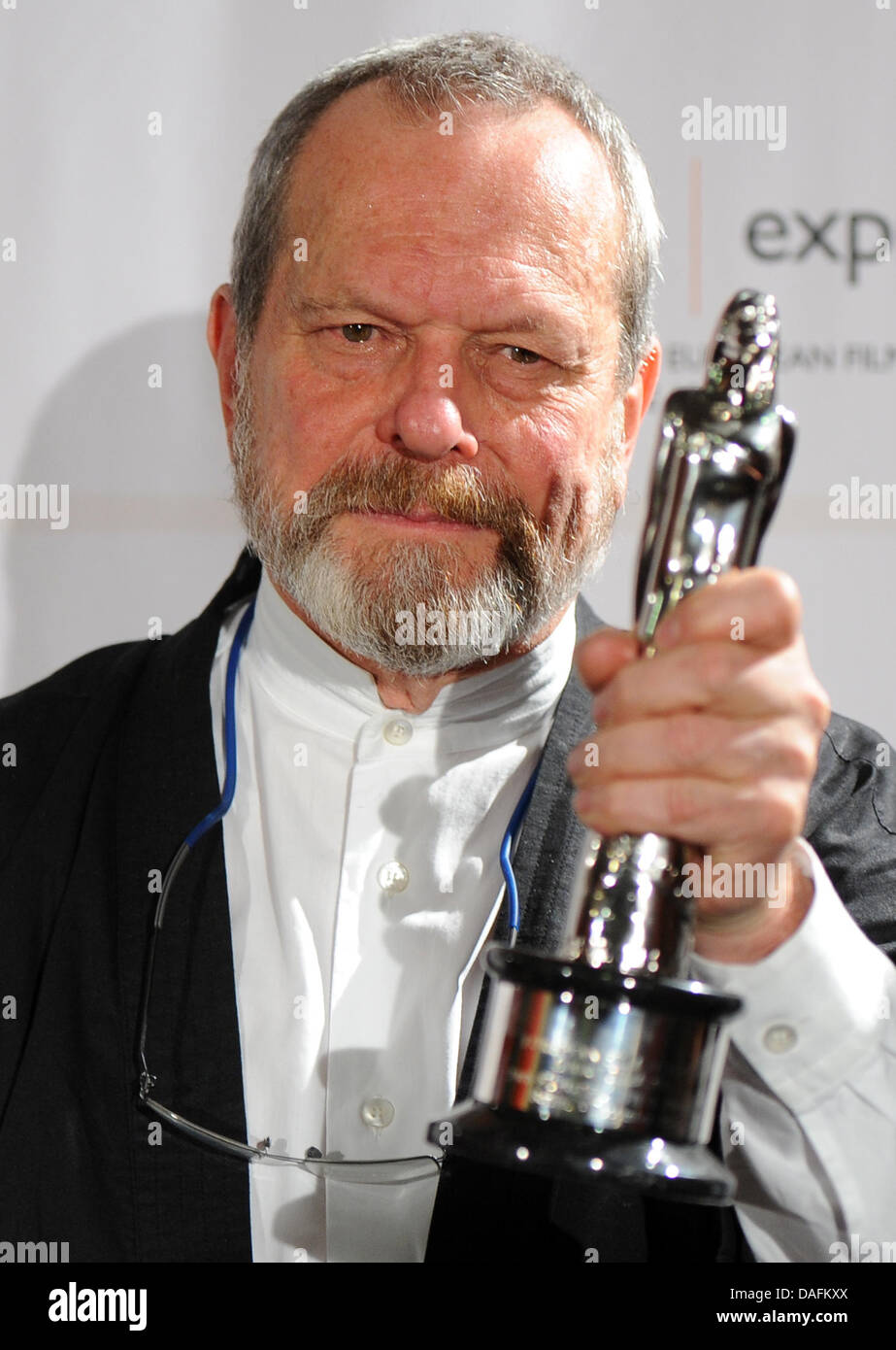 British film director Terry Gilliam poses with his award during the ...
