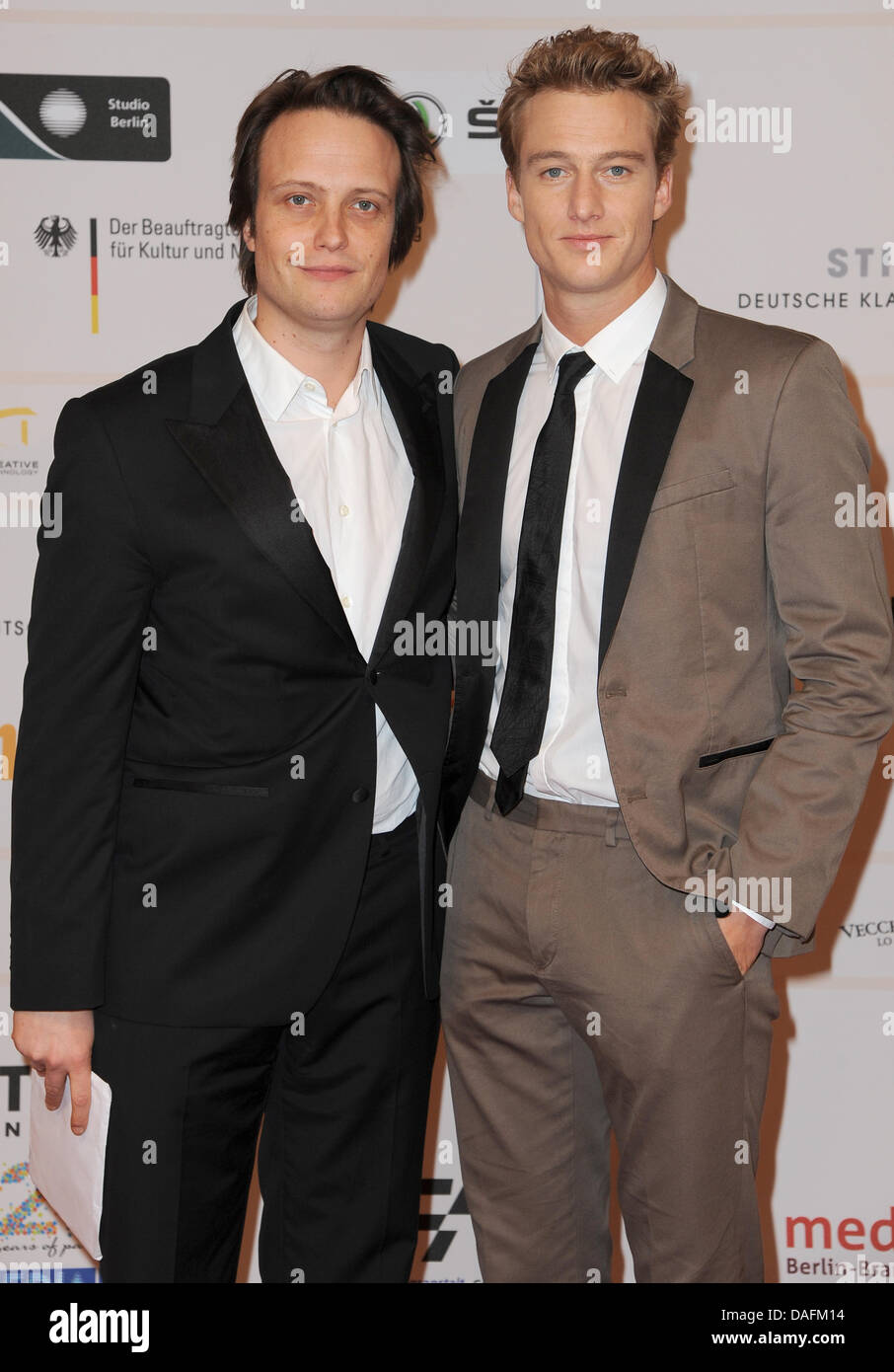 German actors August Diehk (L) and Alexander Fehling attend the 24th ...