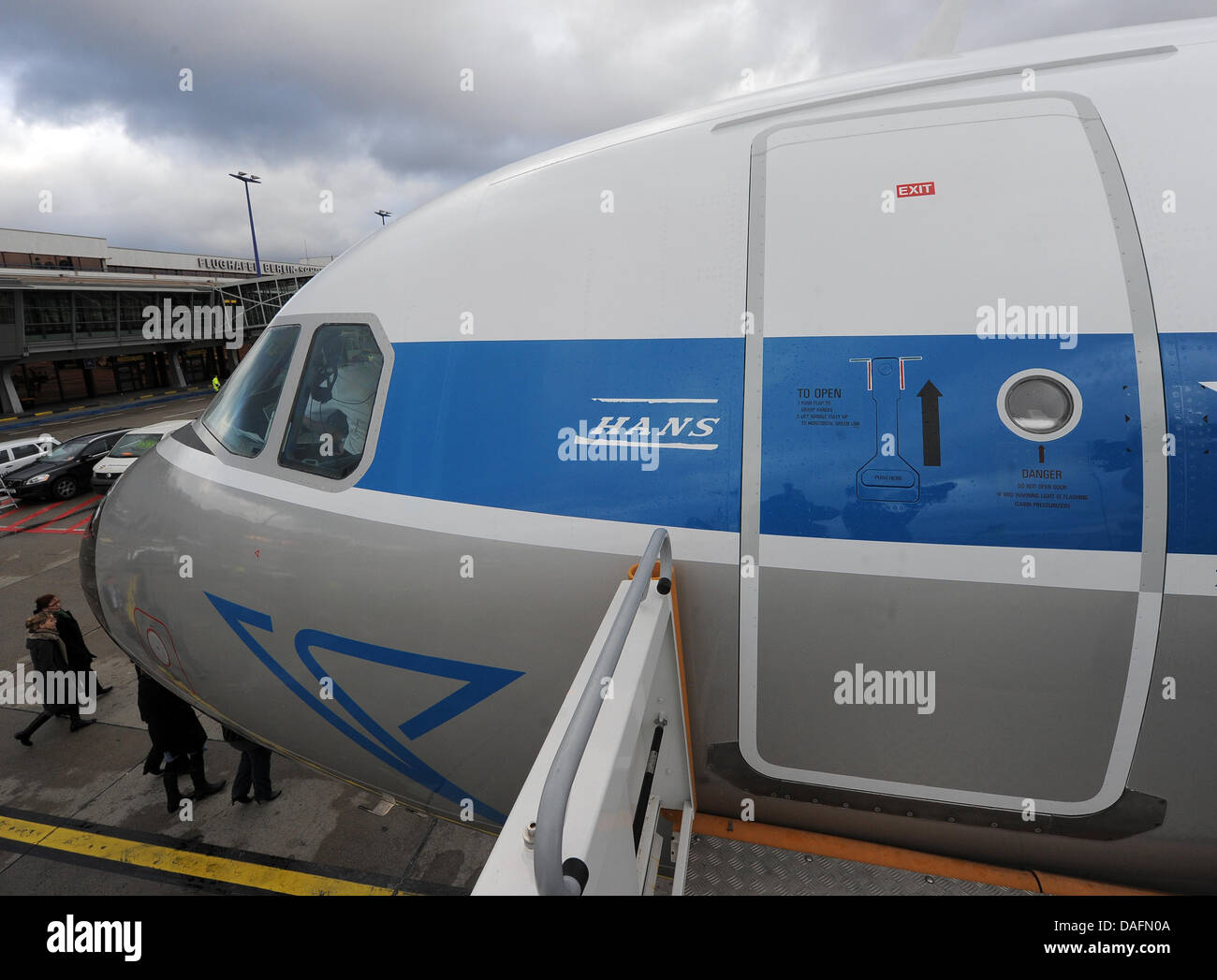 A special retro-style Condor aircraft is parked at the aiport in ...