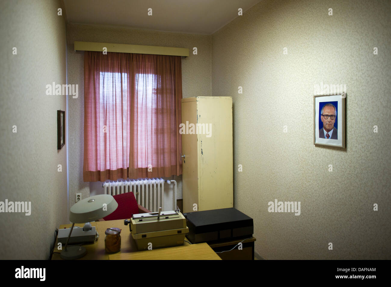 An interrogation room in the former detention center of the Stasi is ...