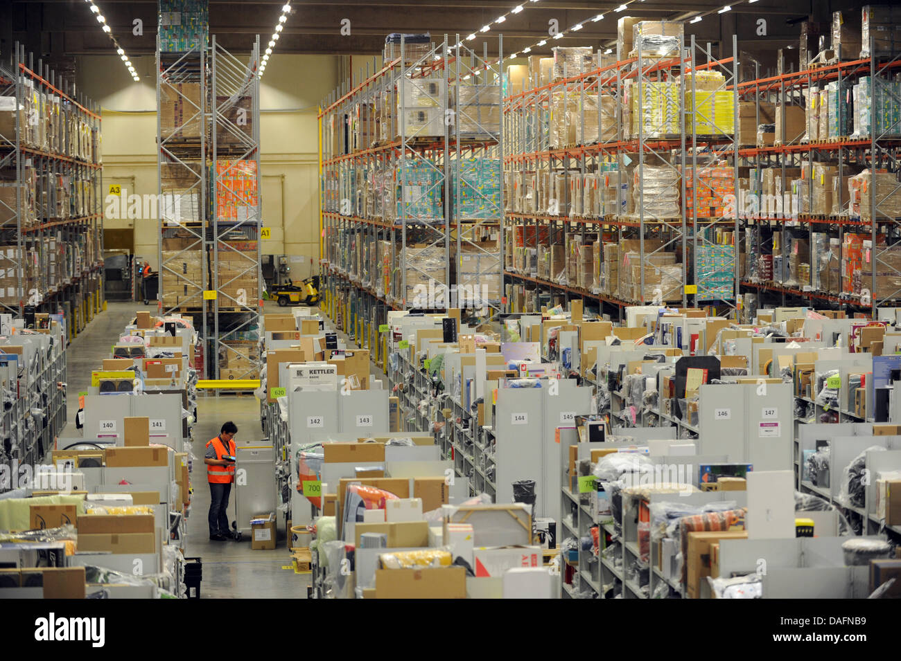 The logistics center is bulging full in Bad Hersfeld, Germany, 06 ...