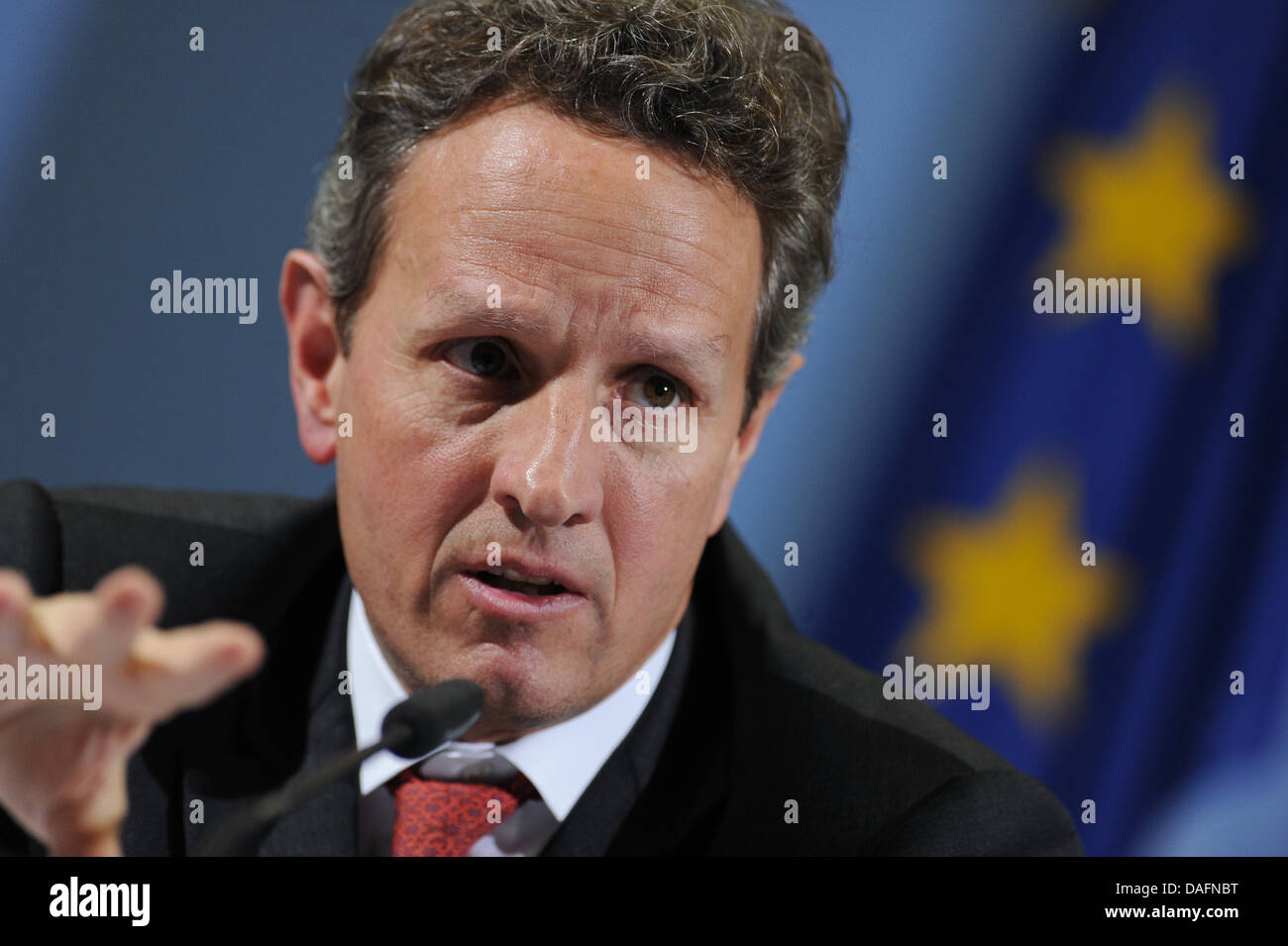 US Finance Minister Timothy Geithner holds a press conference with his ...