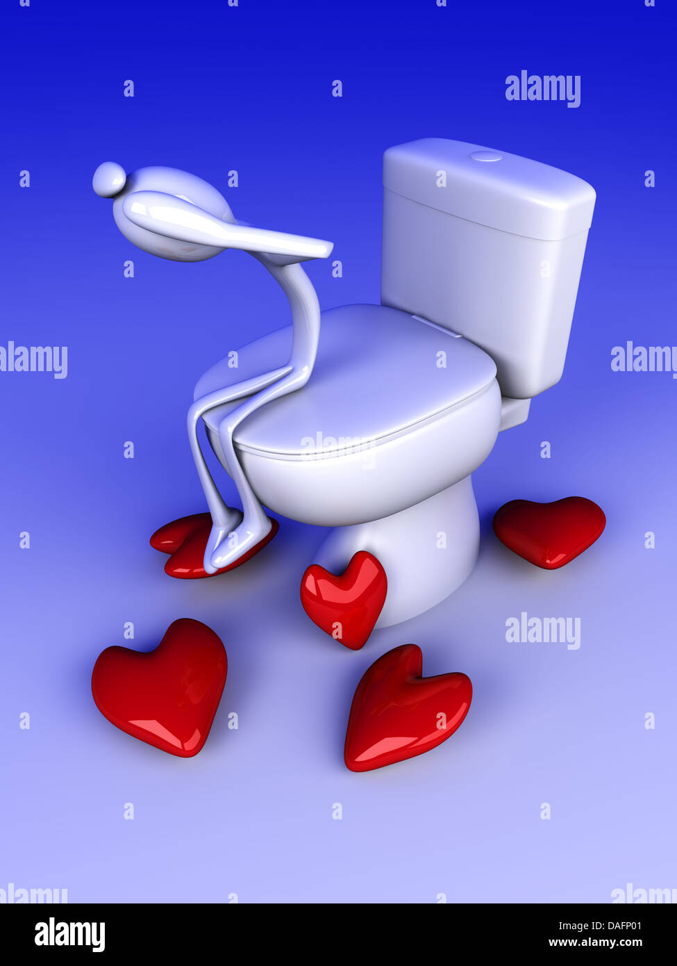 3D rendered Illustration. Being lovesick Stock Photo - Alamy