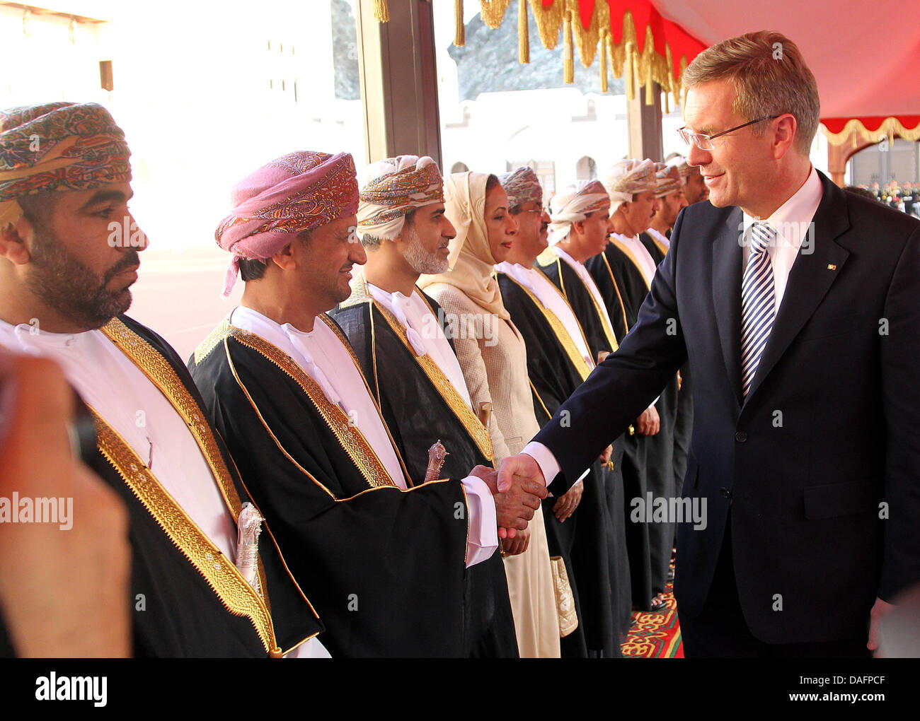 German President Christian Wulff (R) meets ministers and politicians at ...