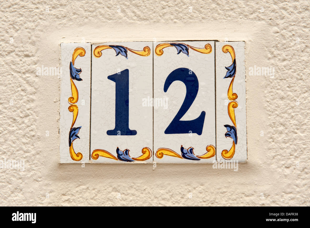 12 Twelve Number Sign Flowery Pretty Vintage Old Stock Photo - Alamy