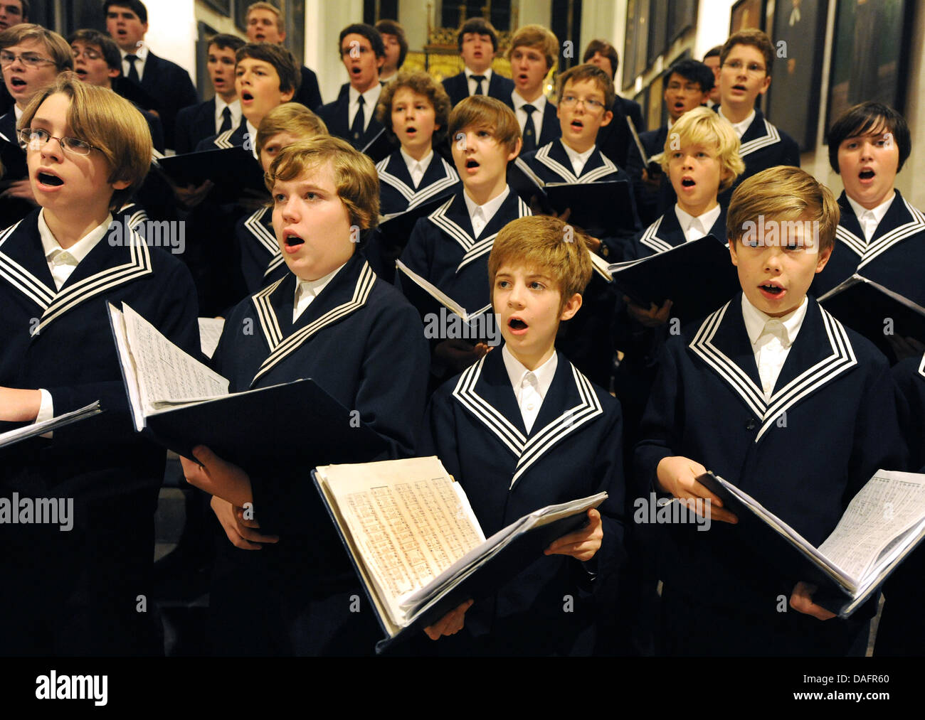 World famous Thomanerchor (St. Thomas Choir of Leipzig) performs under ...