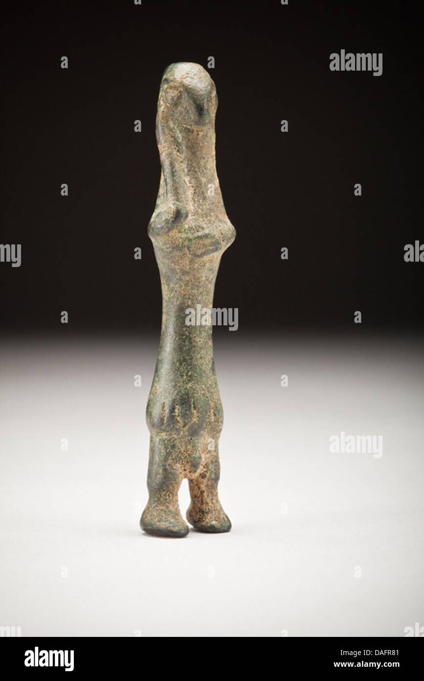 This human figure sculpture, crafted from bronze, exemplifies the ...