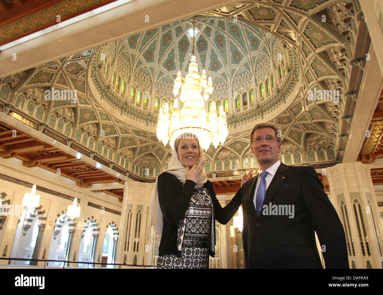 German President Christian Wulff and his wife Bettina visit the Sultan ...