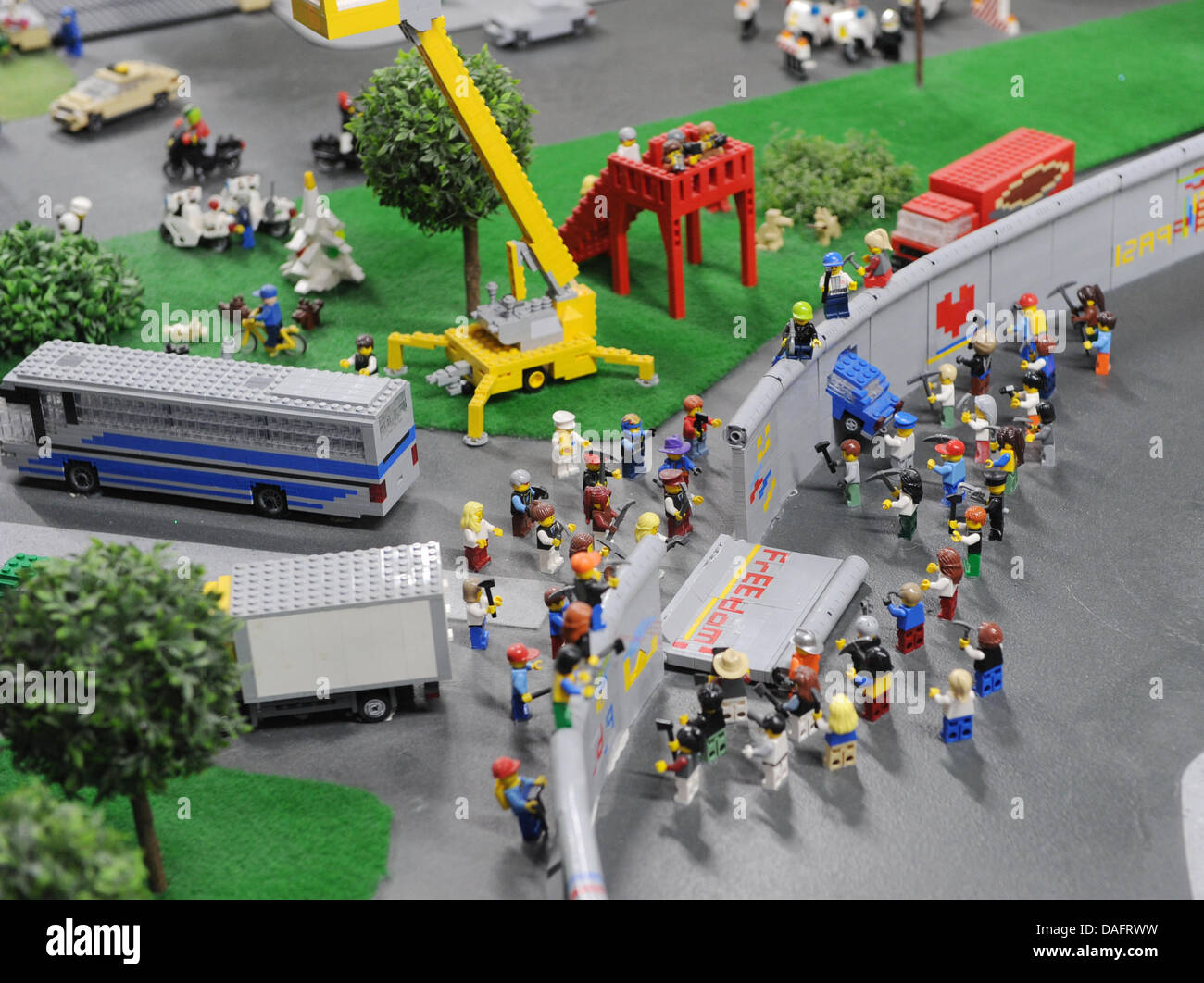 A scene of the opening of the wall is seen at the Legoland Discovery ...