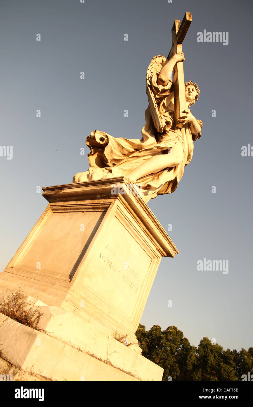 Statue in Rome, Italy close to the Castel Sant Angelo Stock Photo - Alamy