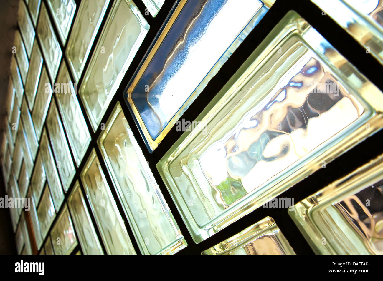 A glass brick wall background. Architecture interior Stock Photo - Alamy