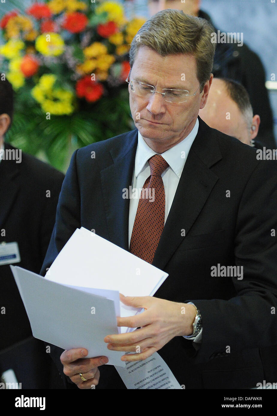 German Foreign Minister Guido Westerwelle attends a meeting of the ...