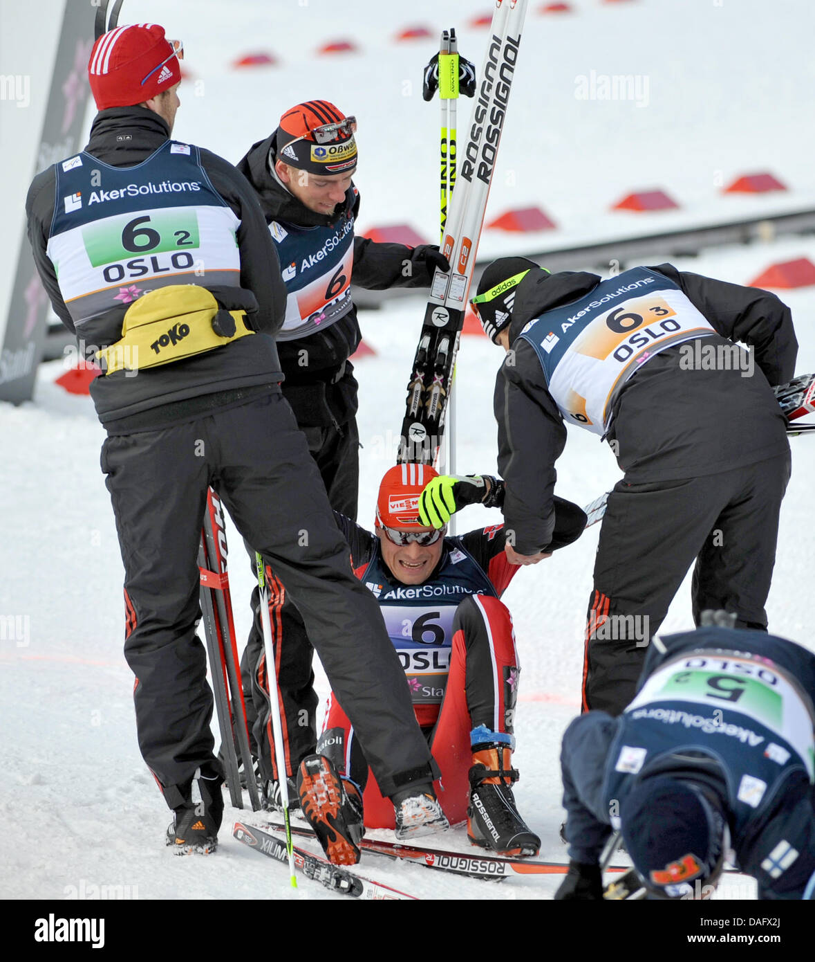 Third placed (L-R) Axel Teichmann, Jens Filbrich, Tobias Angerer and ...