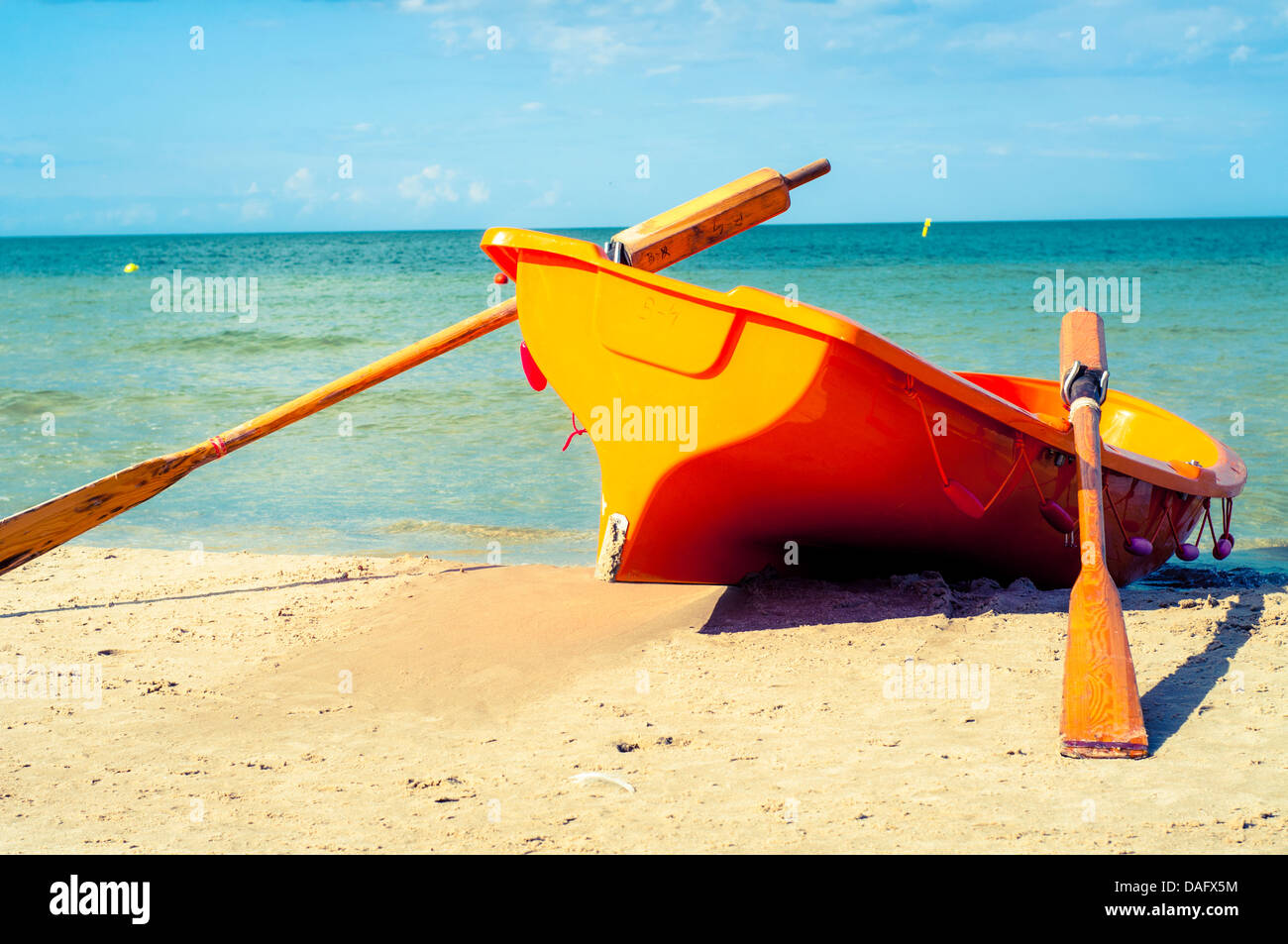 Orange rescue boat hi-res stock photography and images - Alamy