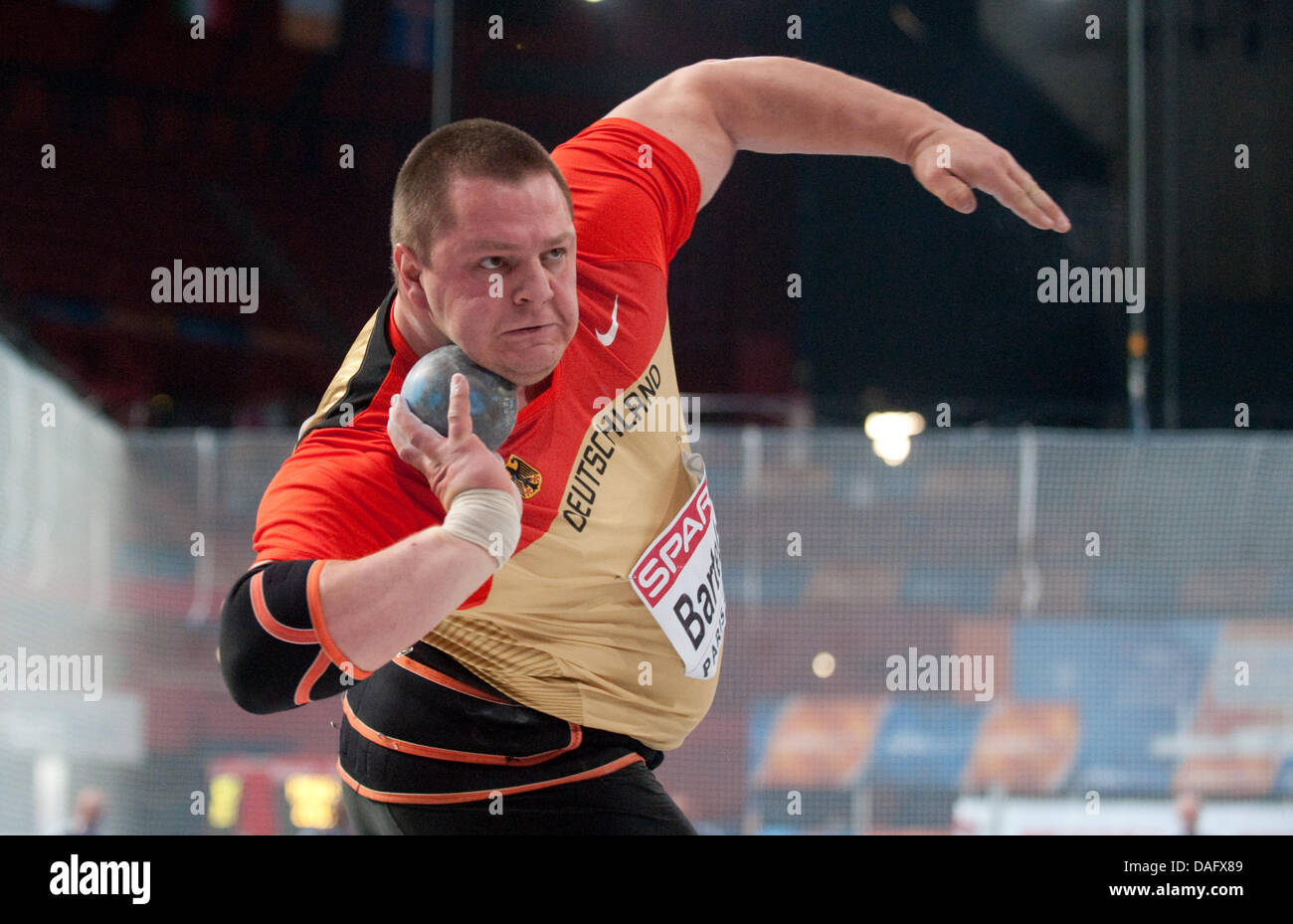 German athlete Ralf Bartels is pictured during the finals of the Men's shot put Euopean ...