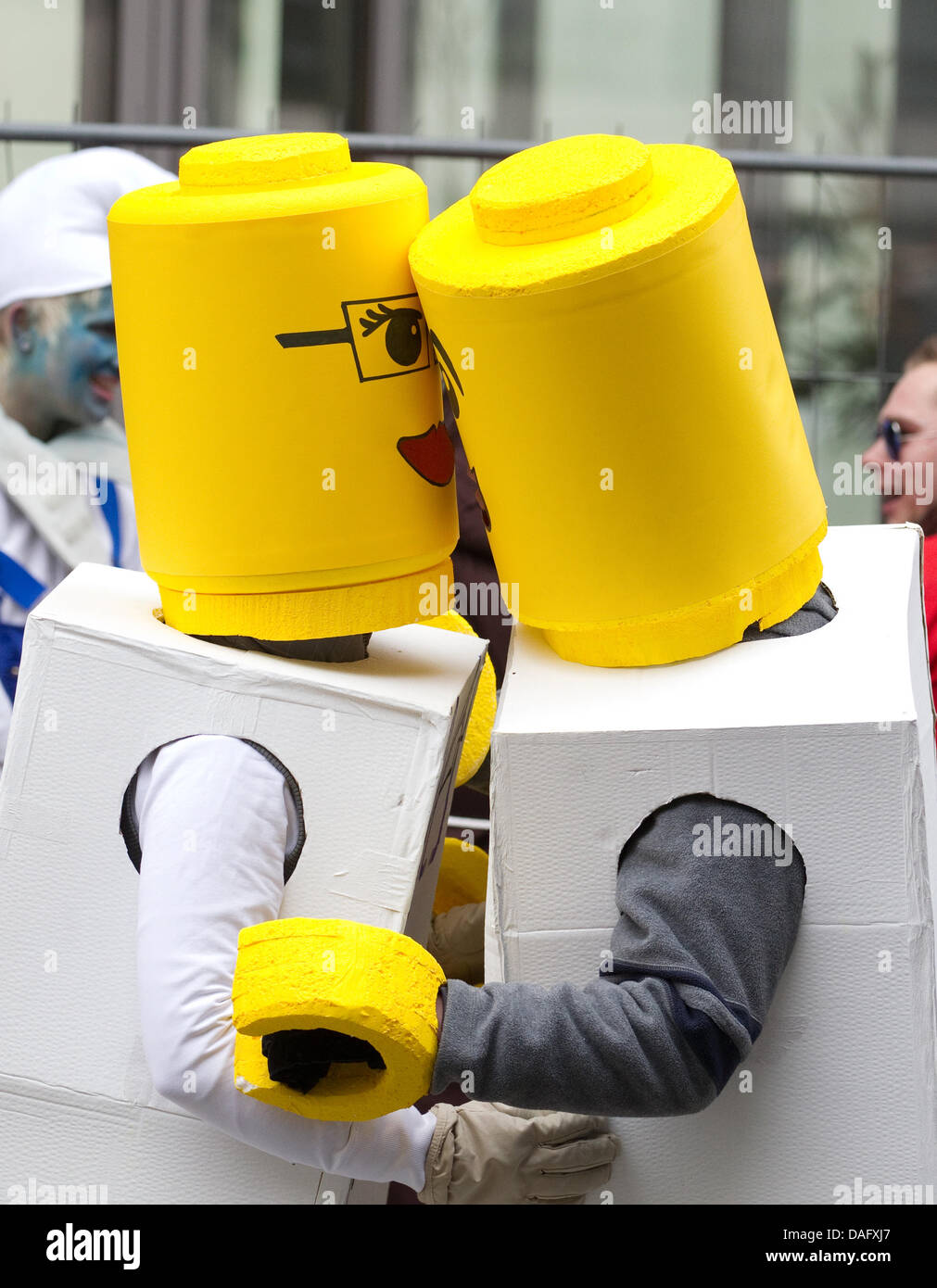 People have dressed up as Lego figures in Osnabrueck, Germany, 05 March ...