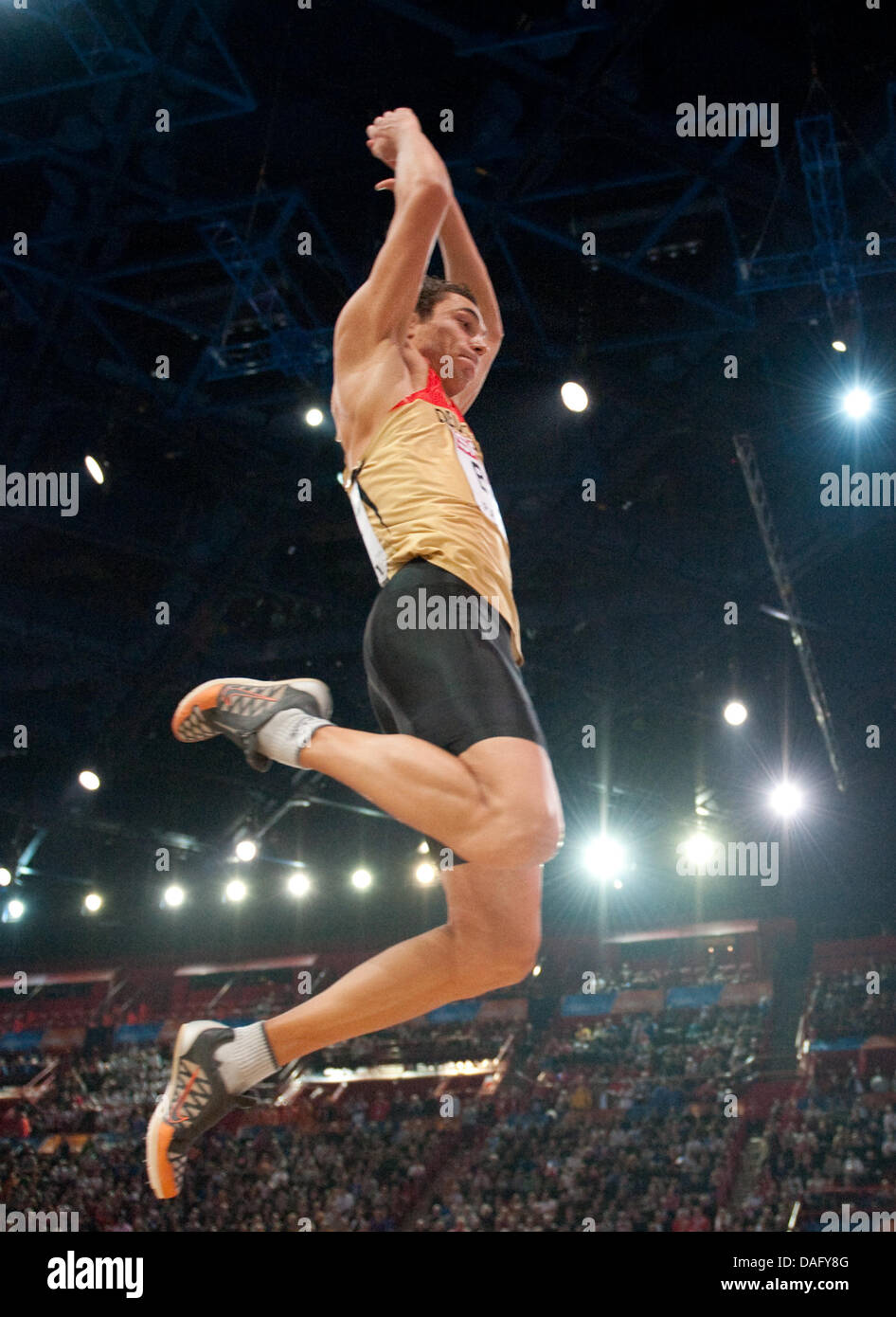 German athlete Sebastian Bayer is pictured during the men's long jump ...