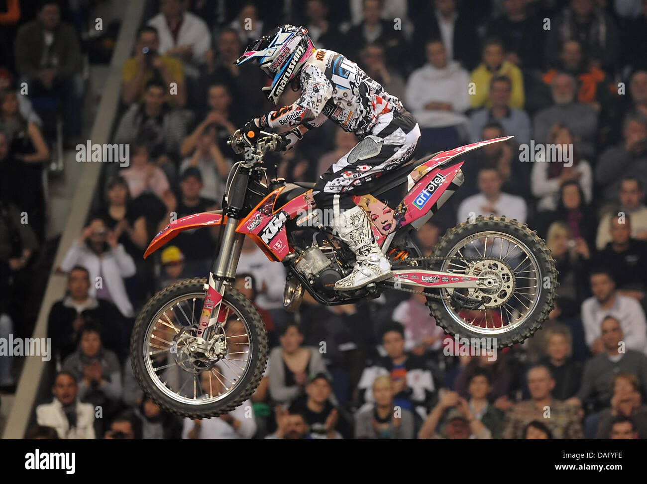 Luc Ackermann jumps during the der 'Night of the Jumps FIM Freestyle MX ...