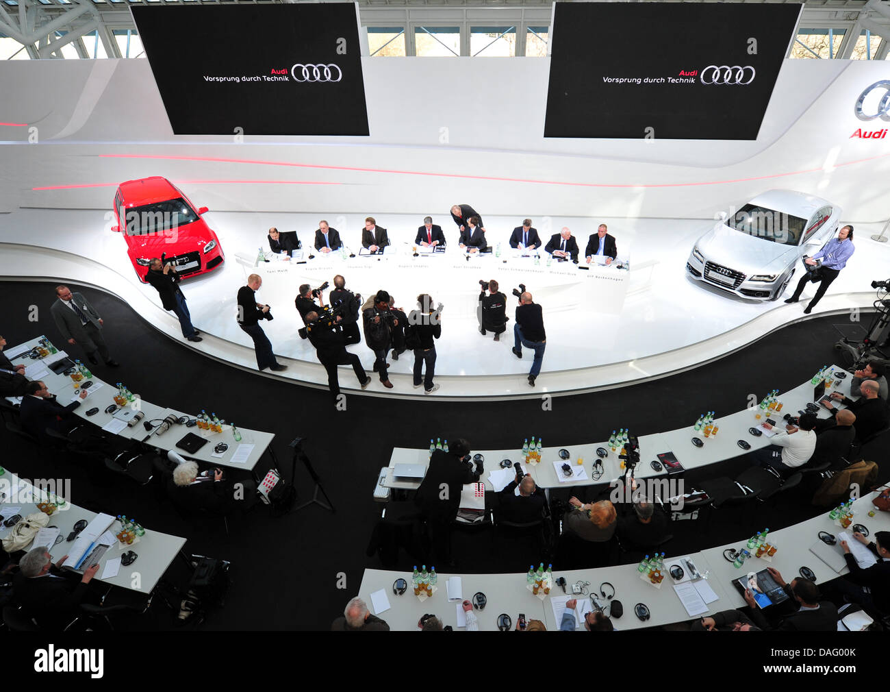 The Audi management board delivers the German carmaker's balance press ...