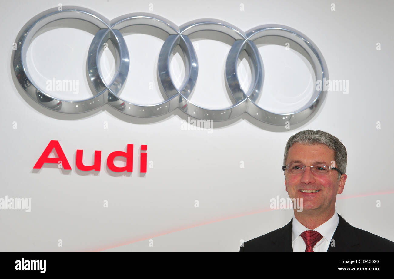 Audi CEO Rupert Stadler smiles during the German carmaker's balance ...