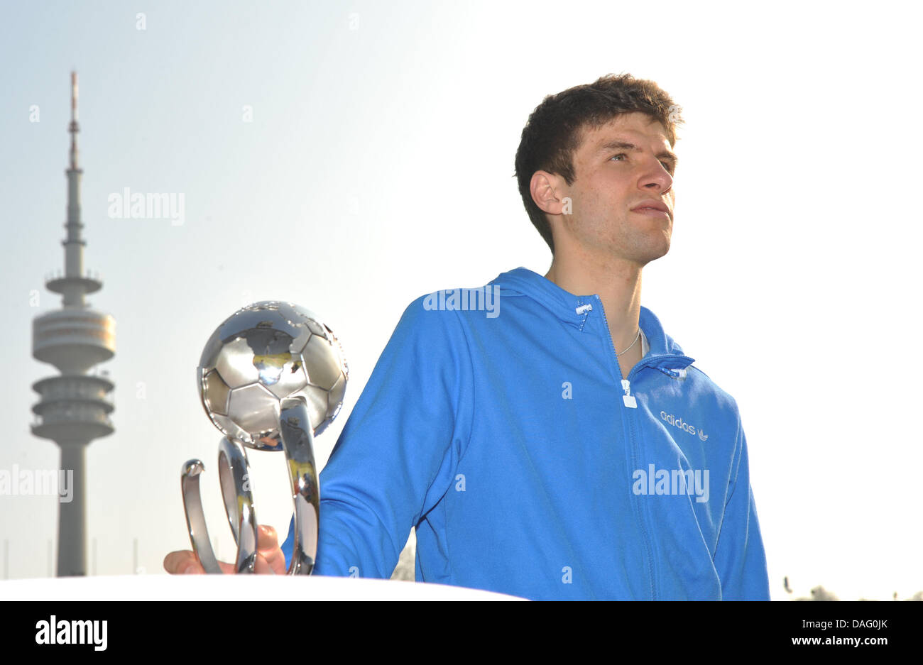 German national soccer player Thomas Mueller of FC Bayern Munich poses ...