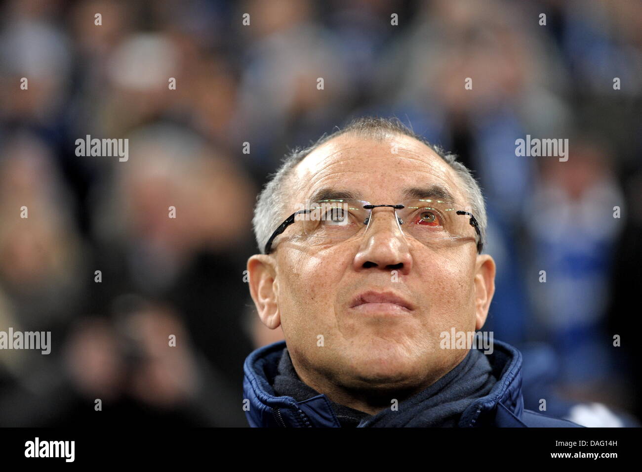 Schalke's headcoach Felix Magath is pictured prior to the UEFA ...