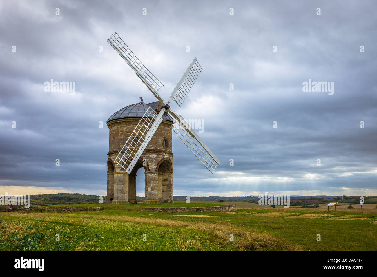 Chesterton Windmill, a 17th century cylindric stone tower windmill with ...