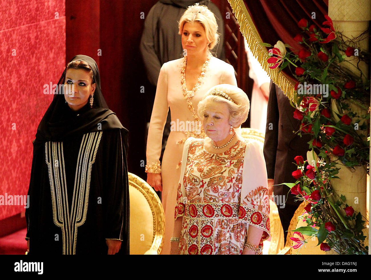 (L to R:) Sheikha Mozah, Princess Maxima and Queen Beatrix of The ...