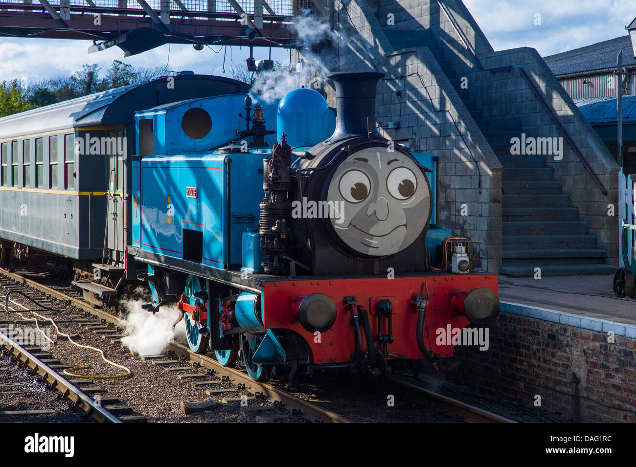 Thomas, the little blue engine, at Nene Valley Railway Stock Photo - Alamy