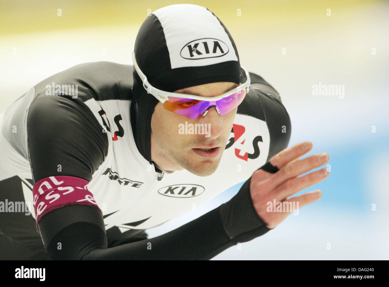 The picture shows the New Zealand Skater Shane Dobbin competing in the ...