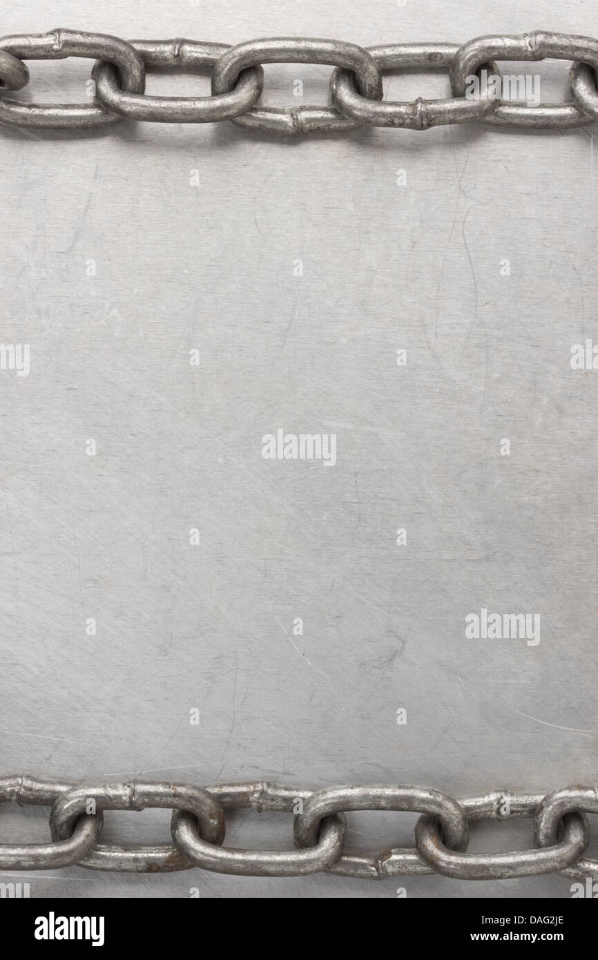 chain frame on metal texture background Stock Photo - Alamy