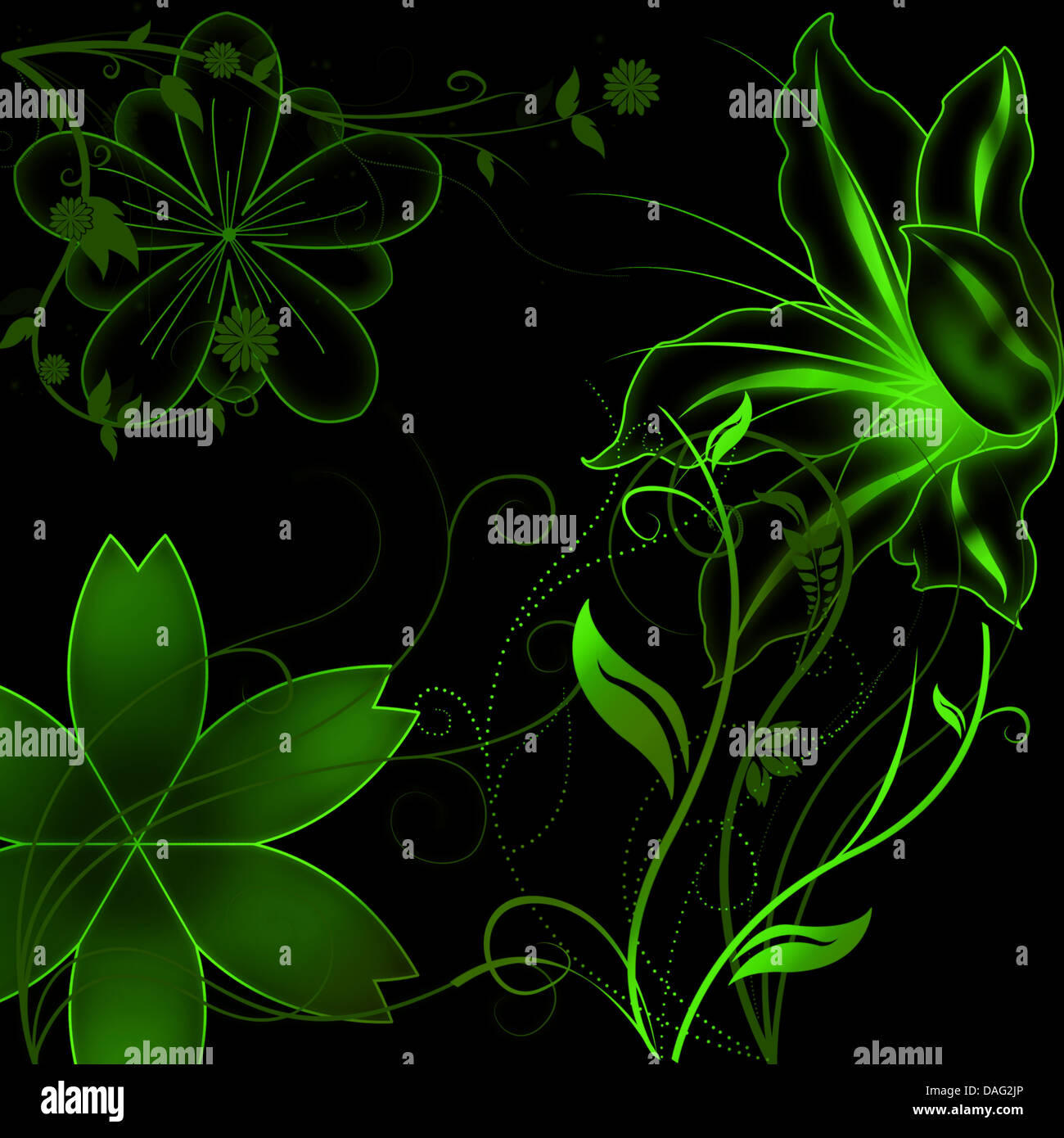 Beautiful illustrated flower background design with gradient Stock ...