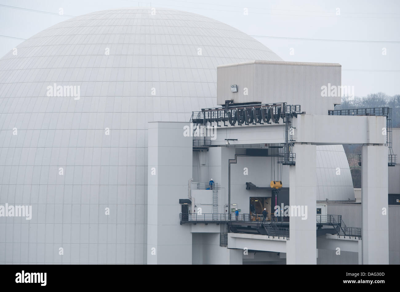The picture shows worker at the two pressurized water reactors of the ...