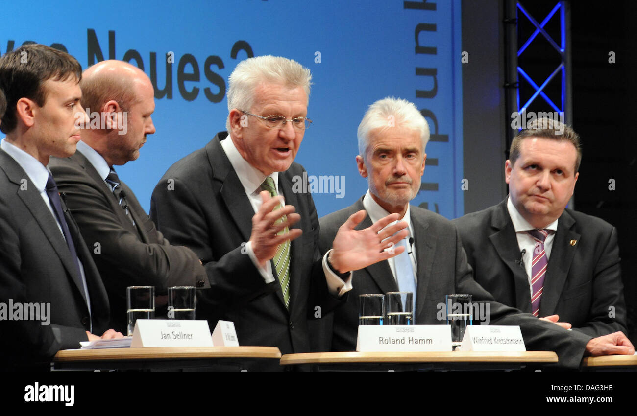 The top candidates of the state elections in Baden-Wuerttemberg (L-R ...