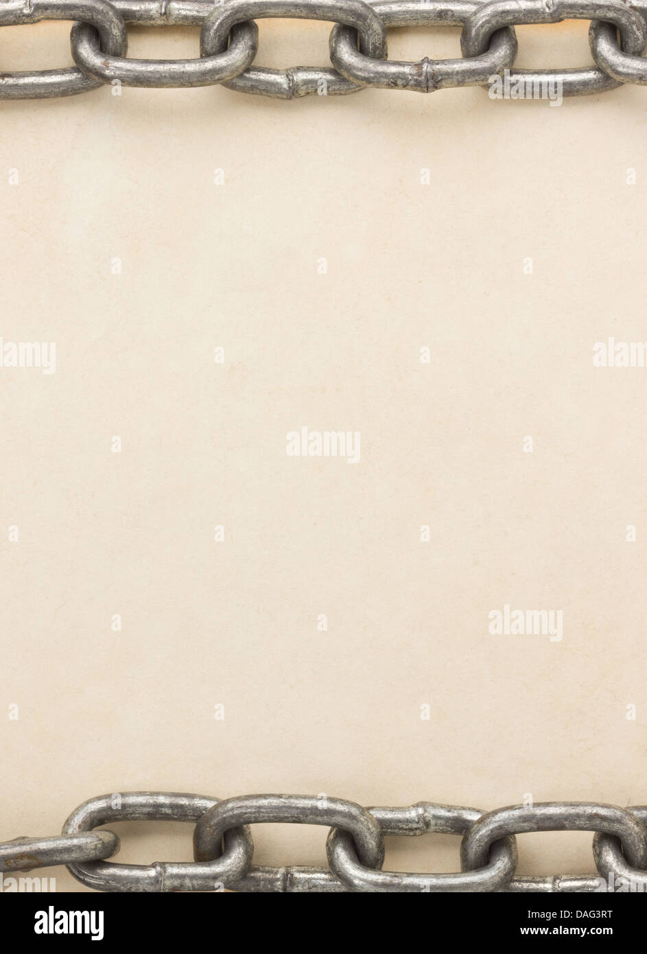 chain frame on parchment texture background Stock Photo - Alamy