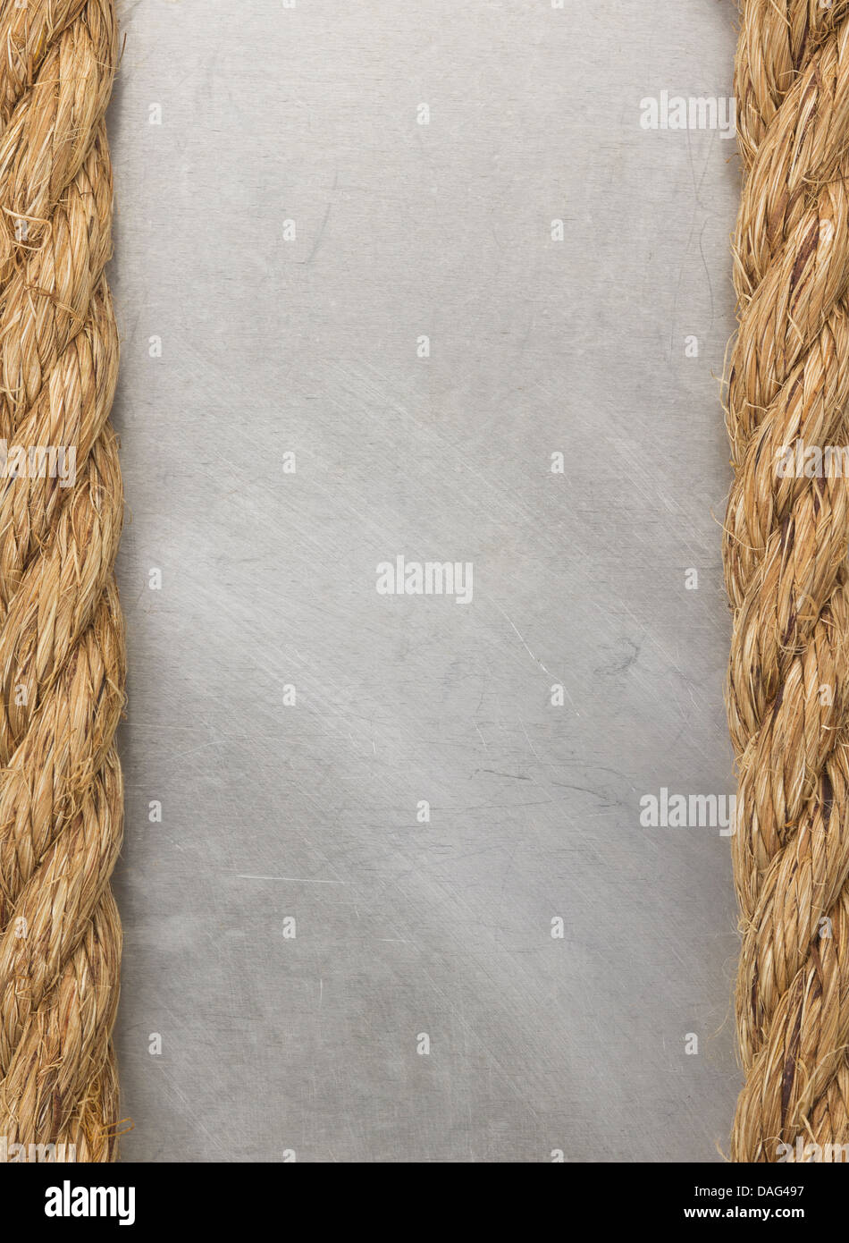ship rope on metal texture background Stock Photo - Alamy