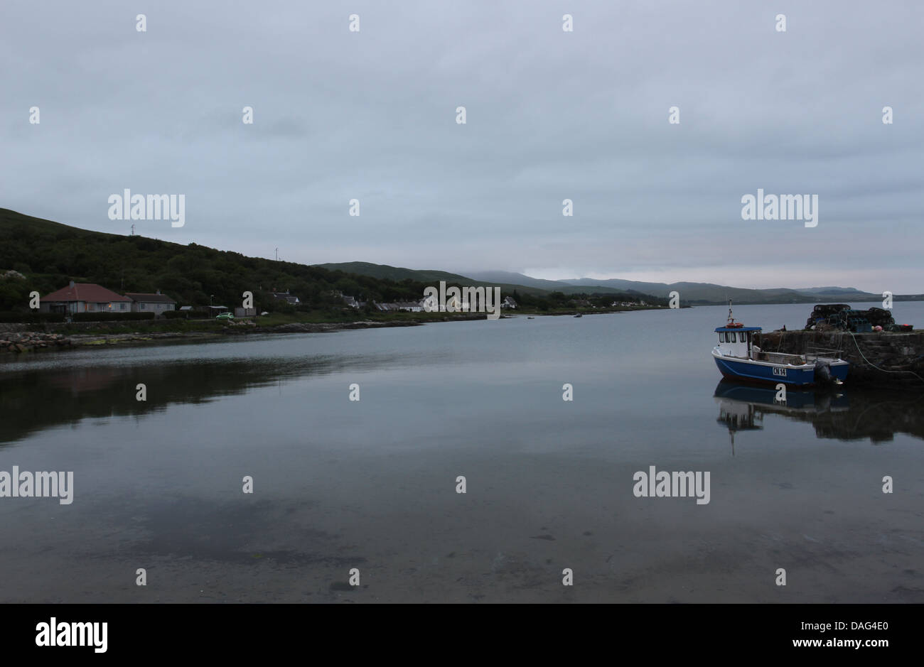 Craighouse harbour at dusk Isle of Jura Scotland July 2013 Stock Photo ...