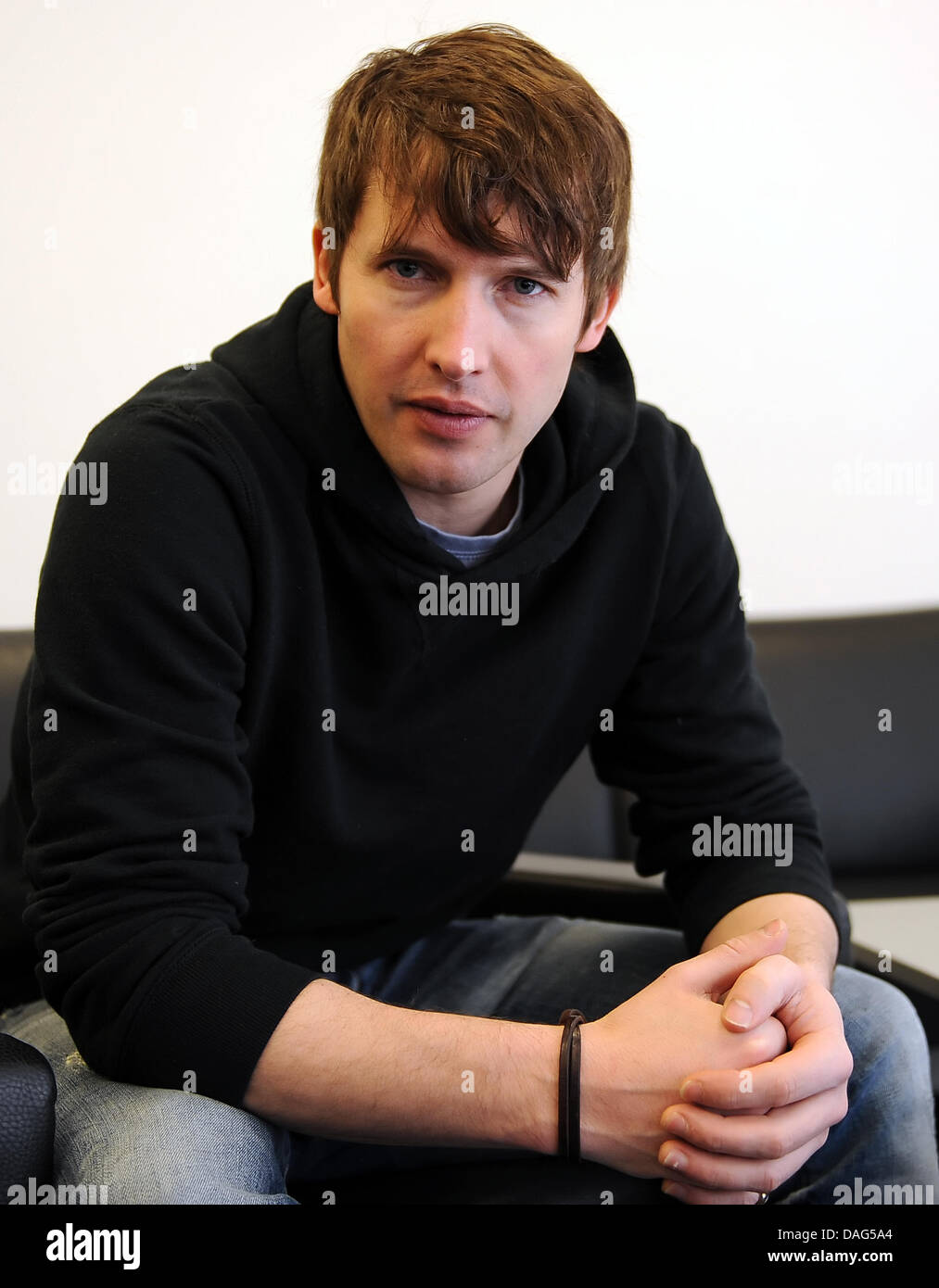 British singer James Blunt is pictured backstage at the O2 World ...
