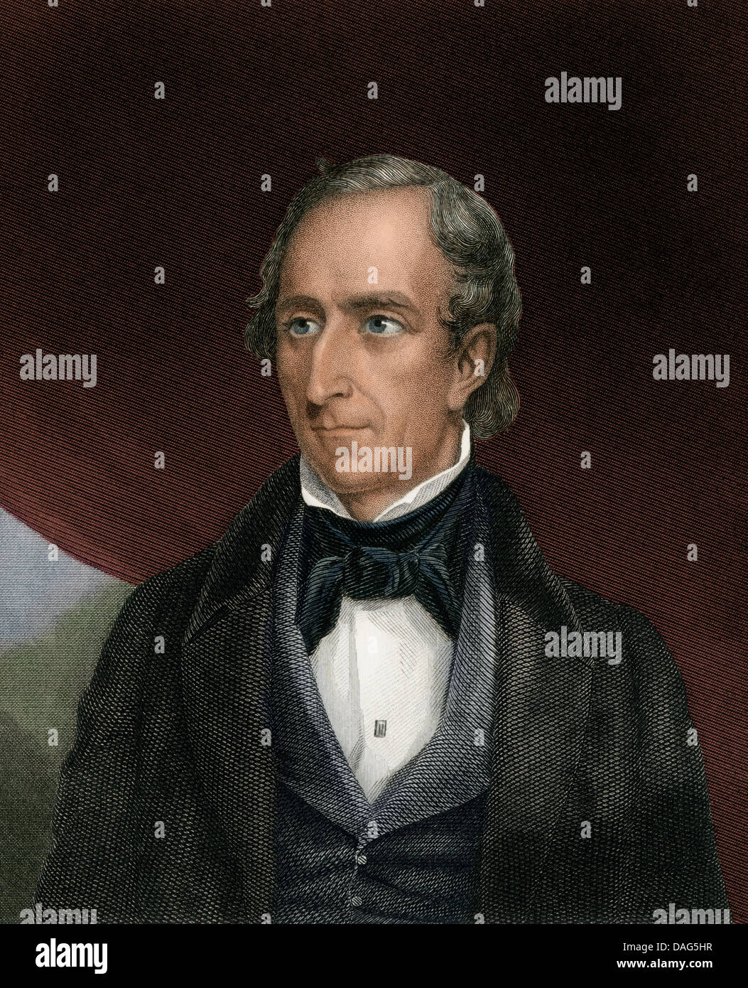 Portrait of President John Tyler. Digitally colored engraving Stock ...