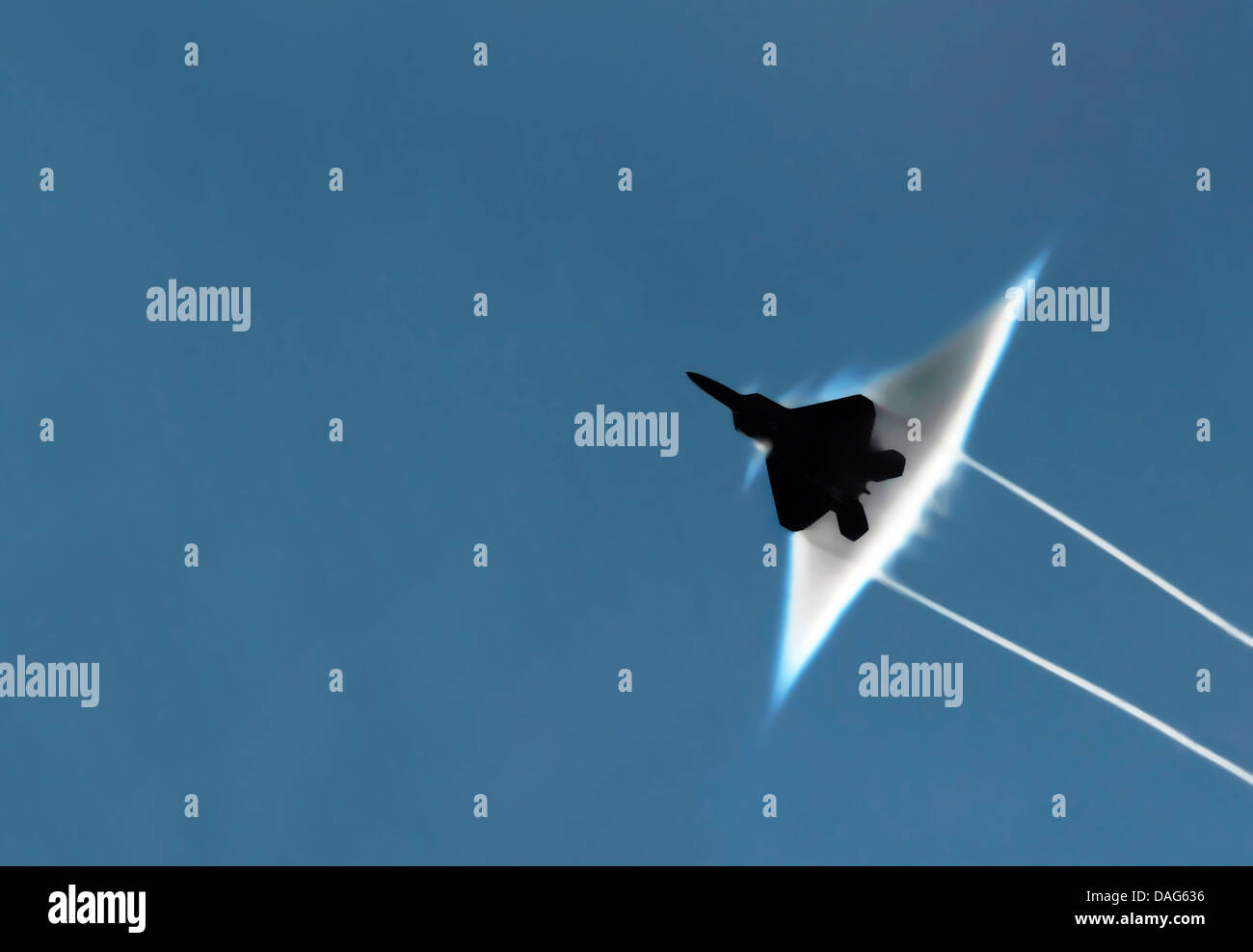 An F-22 Raptor executes a supersonic flyby. Optimised and enhanced ...