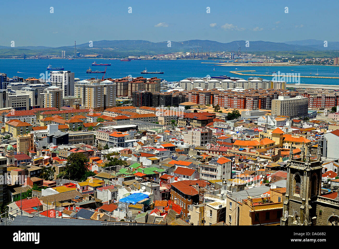 view to the city, the spanish mainland in background, Gibraltar ...