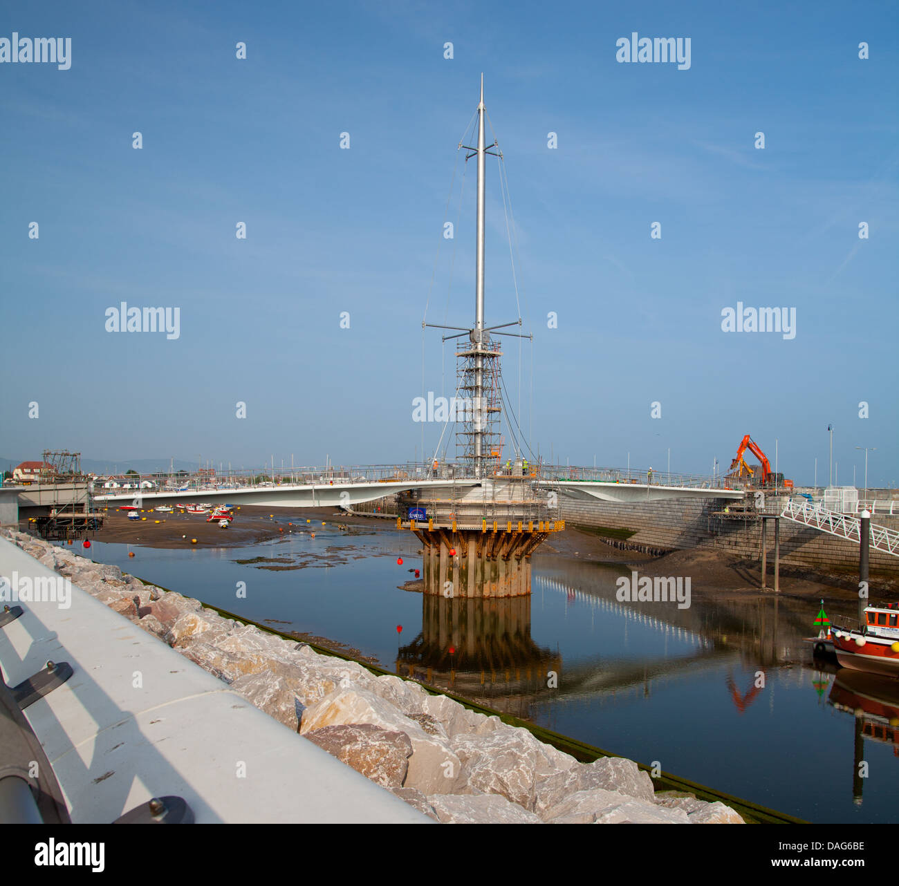 Pont y Ddraig cycle bridge, Rhyl nears completion - as seen from the ...