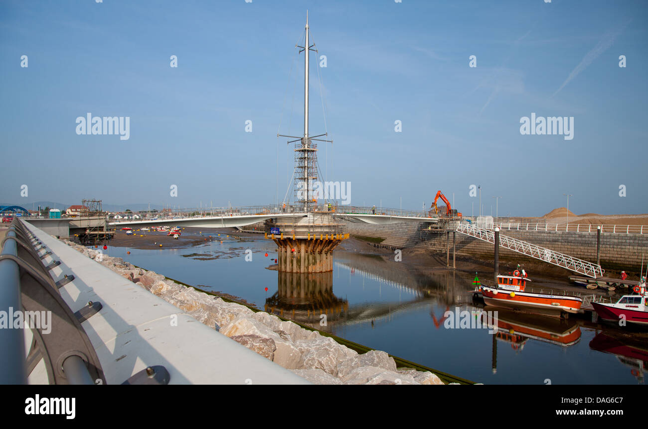 Pont y Ddraig cycle bridge, Rhyl nears completion - as seen from the ...